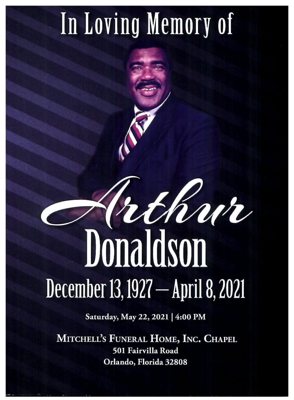 Mr. Arthur Donaldson – Mitchell's Funeral Home