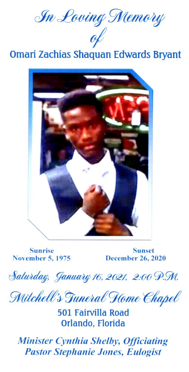 Mr. Omari Bryant – Mitchell's Funeral Home