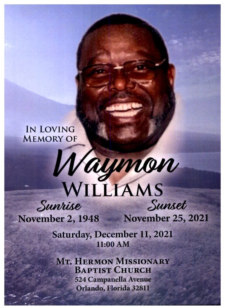Waymon Williams – Mitchell's Funeral Home