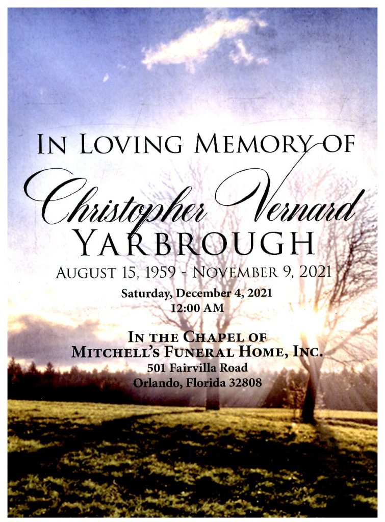 Christopher Yarbrough – Mitchell's Funeral Home