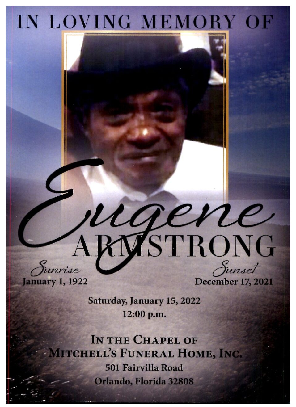 Eugene Armstrong – Mitchell's Funeral Home
