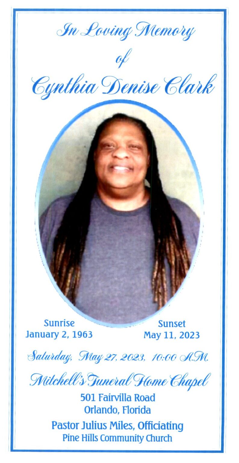 Cynthia Clark – Mitchell’s Funeral Home