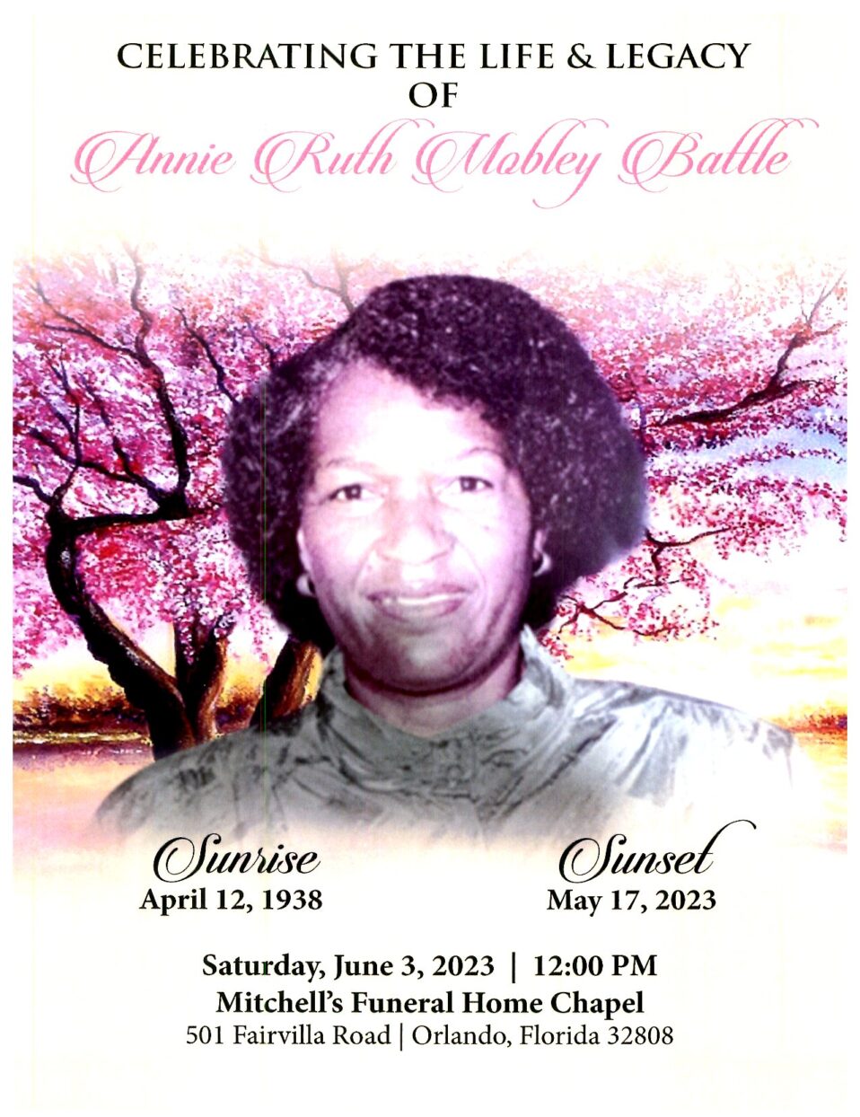 Annie Ruth Battle – Mitchell’s Funeral Home