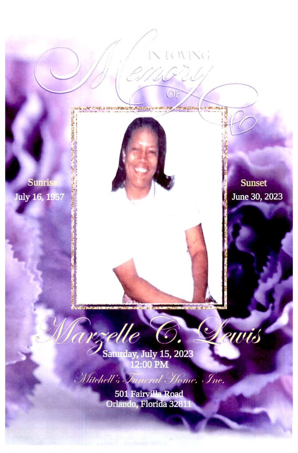 Marzelle Lewis – Mitchell’s Funeral Home