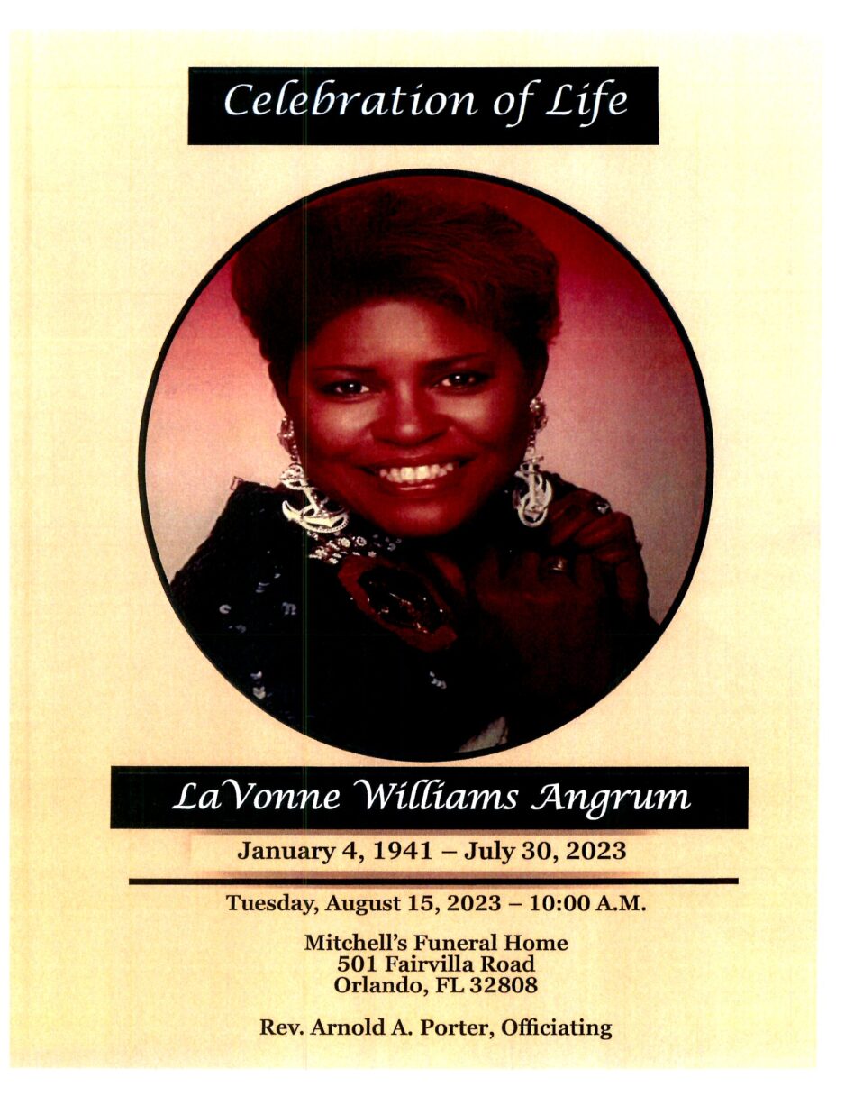 Lavonne Angrum – Mitchell’s Funeral Home
