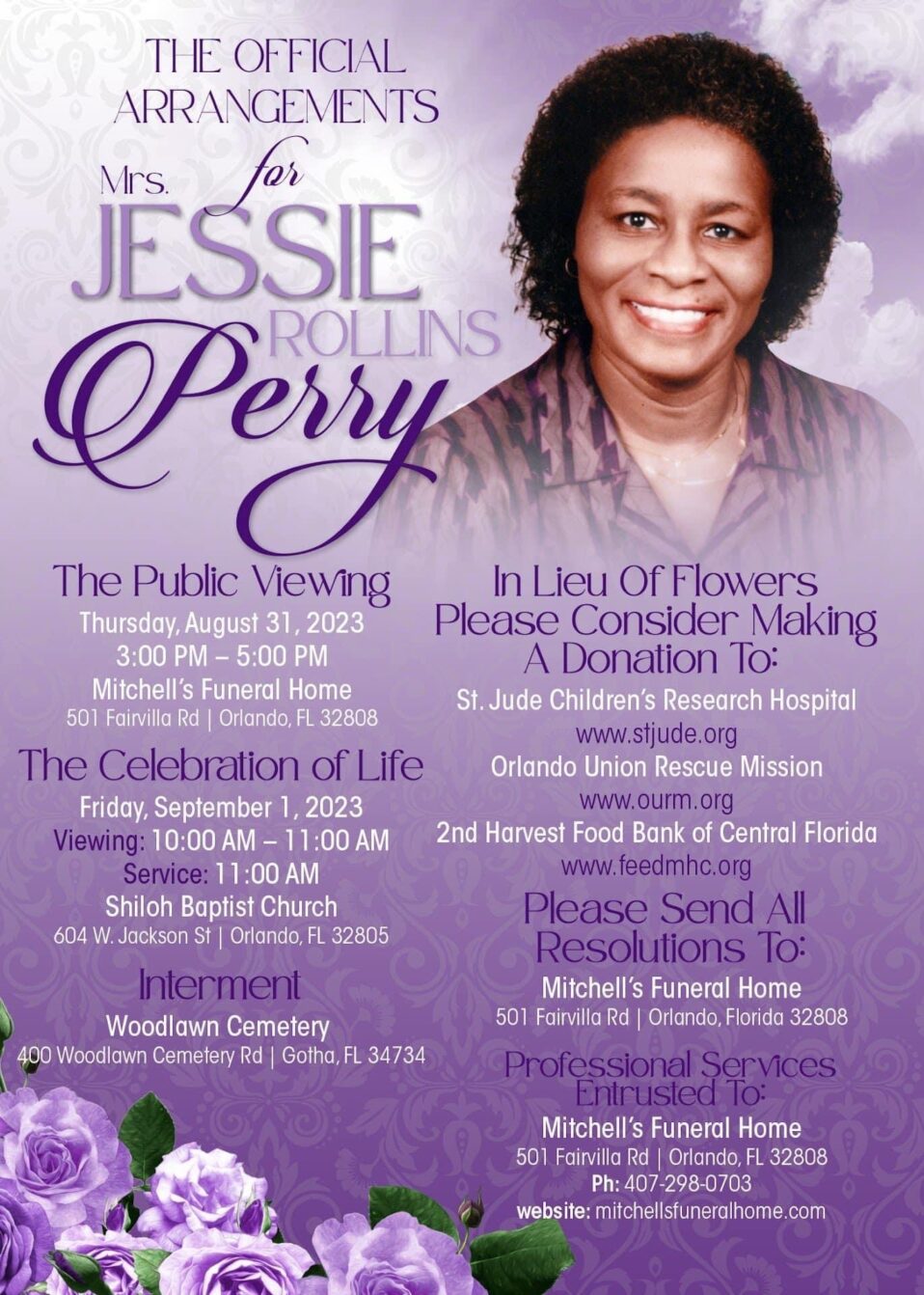 Mrs. Jessie Rollins Perry – Mitchell’s Funeral Home
